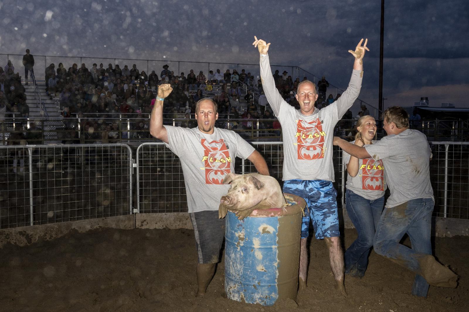 Pig Wrestling at Idaho County Fair by natalie behring