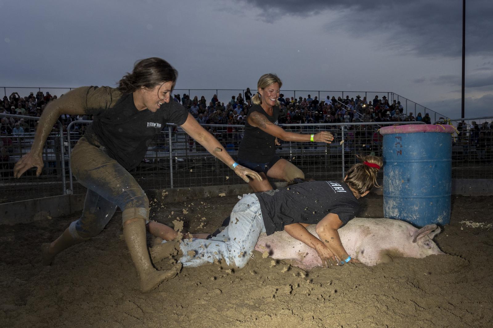 Pig Wrestling at Idaho County Fair by natalie behring