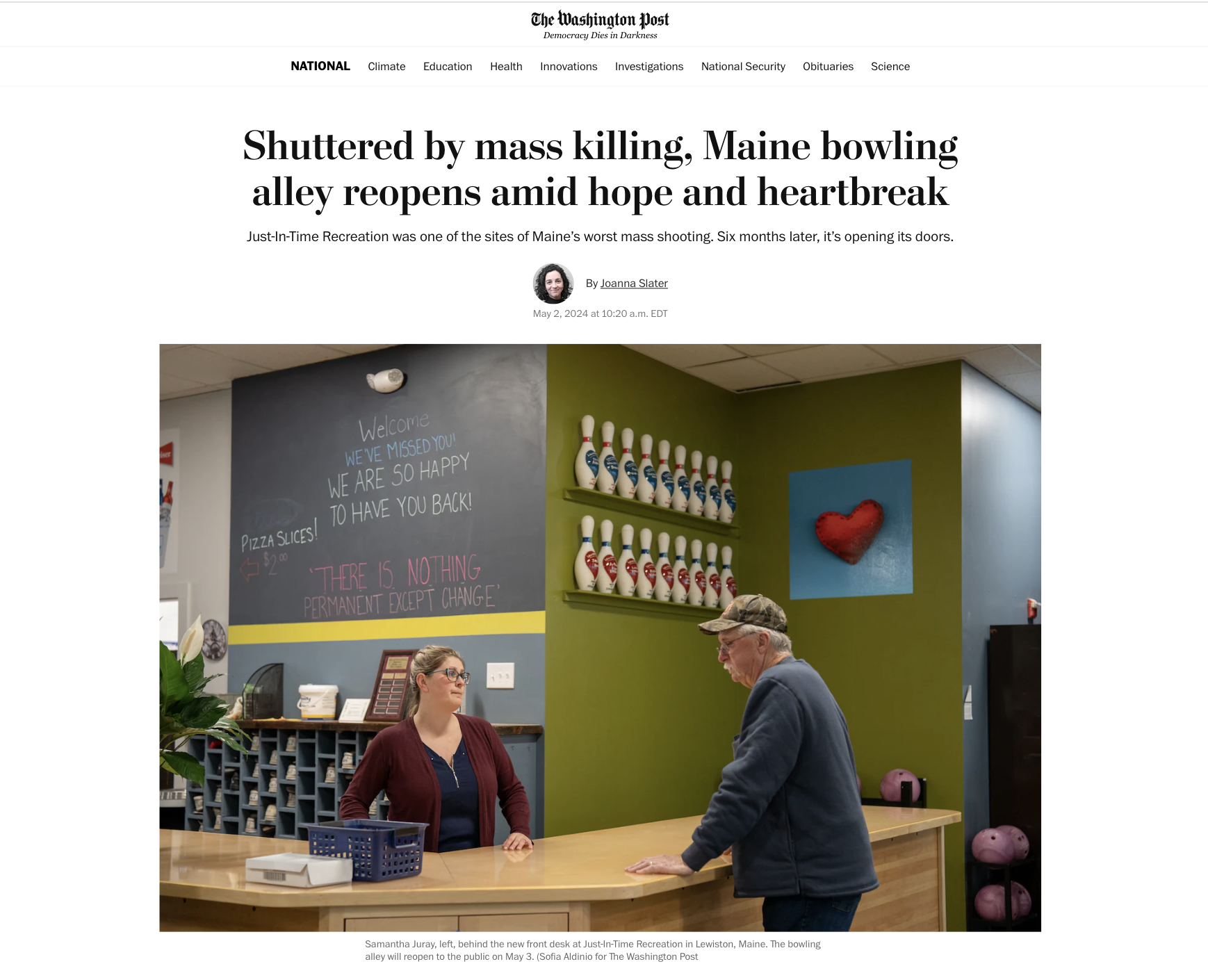 The Washington Post - Maine bowling alley reopens amid hope and ...