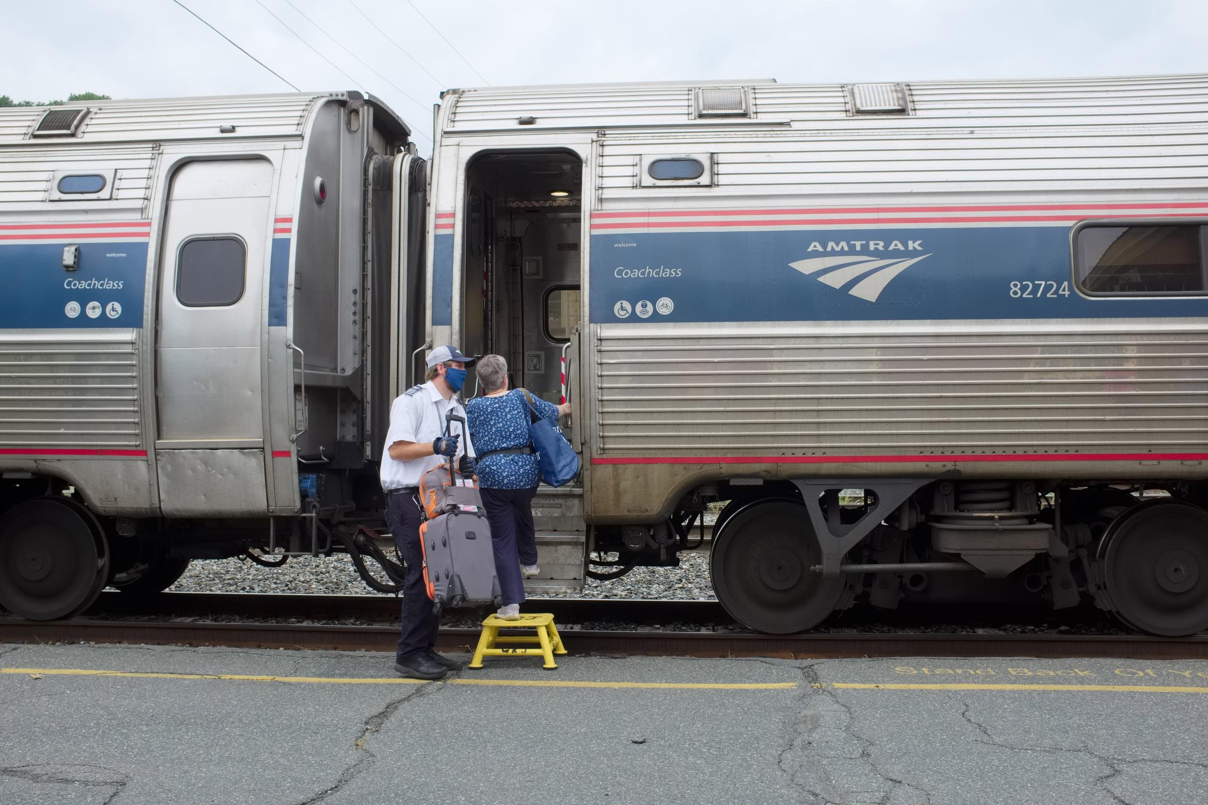 Boarding the Vermonter Train by Ellen Kok